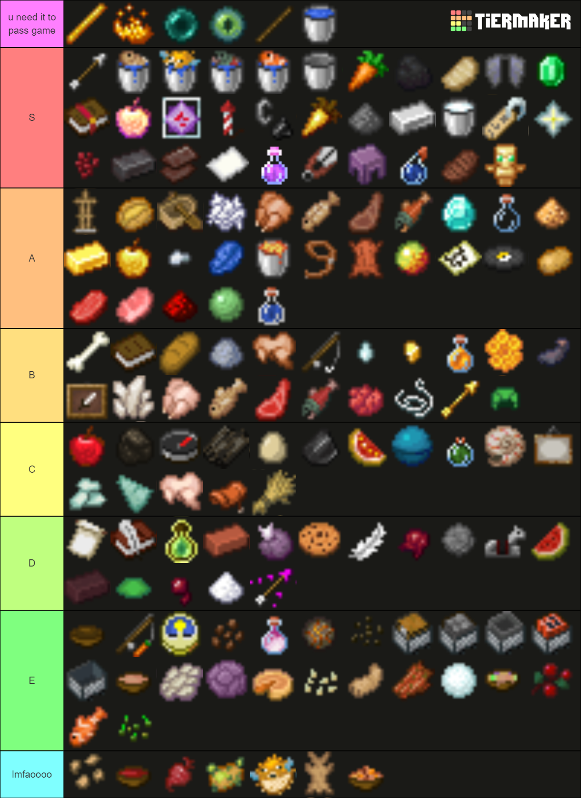 Minecraft Items Tier List (Community Rankings) - TierMaker