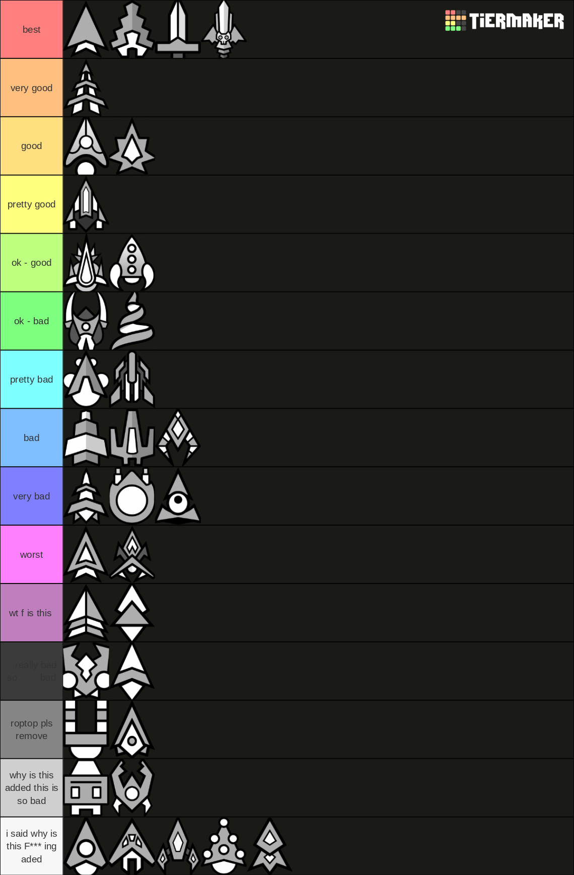 geometry dash wave #7 Tier List (Community Rankings) - TierMaker