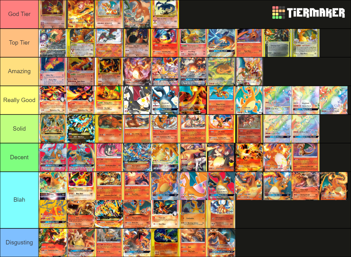 Charizard Card Artwork 2022 Tier List (Community Rankings) - TierMaker