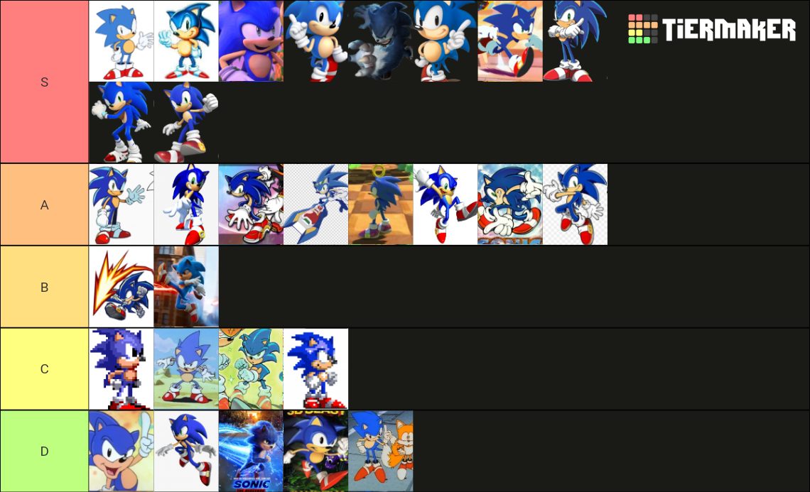 Major Sonic the Hedgehog Designs Tier List (Community Rankings) - TierMaker