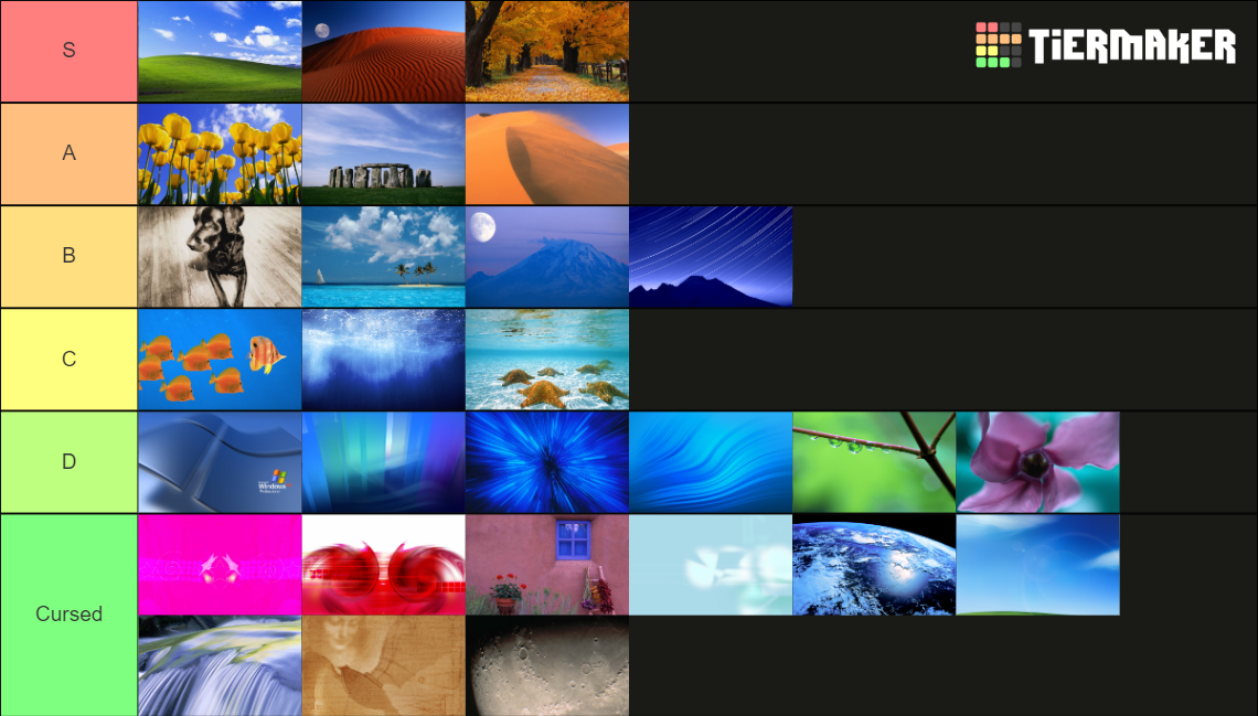 Windows XP Wallpapers Tier List (Community Rankings) - TierMaker