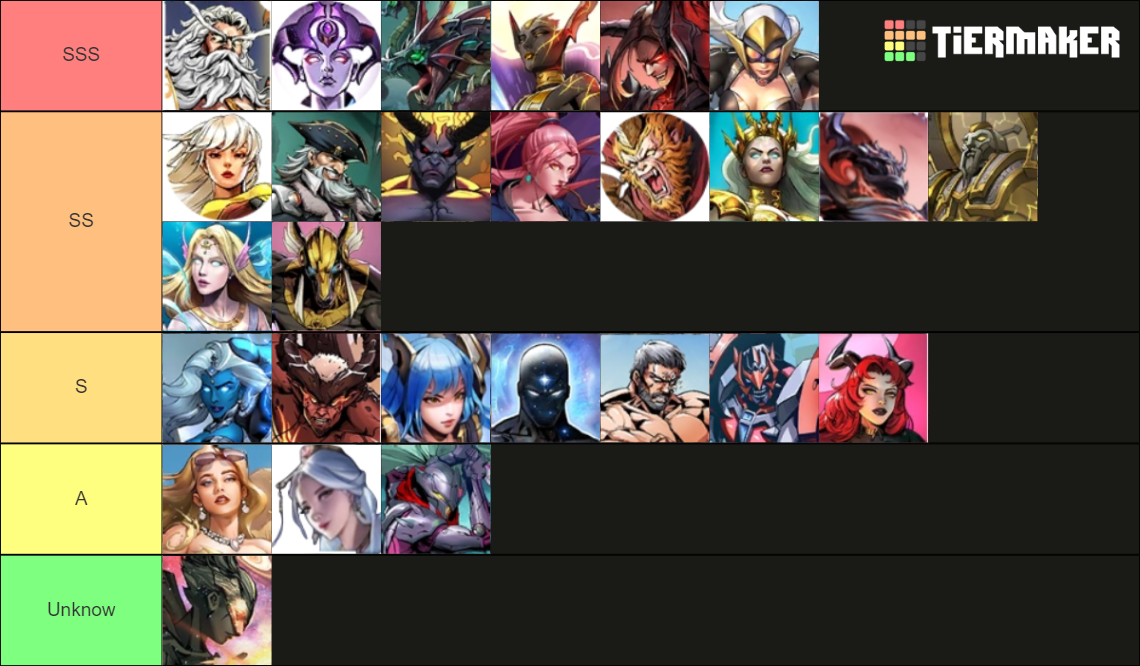 Epic Heroes, X-Heroes S+ (Solo PVP performance) Tier List (Community ...