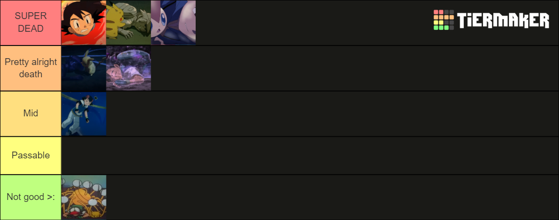 All the times Ash Ketchum died Tier List (Community Rankings) - TierMaker