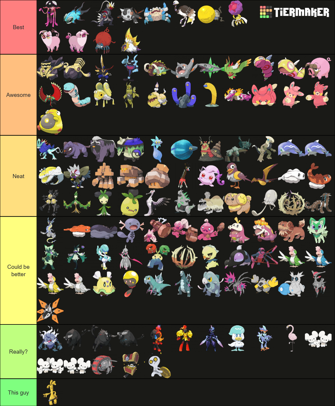 gen 9 shiny artwork Tier List (Community Rankings) - TierMaker