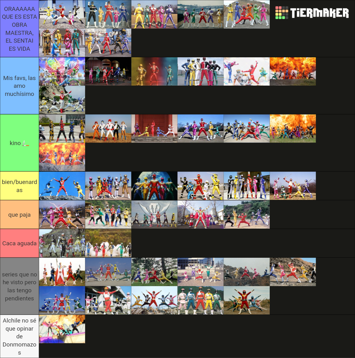Every Super Sentai Season Tier List (Community Rankings) - TierMaker