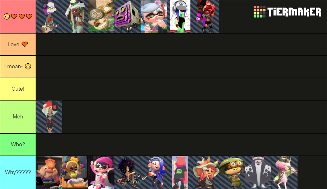 Splatoon Ultimate Simp List Tier List (Community Rankings) - TierMaker