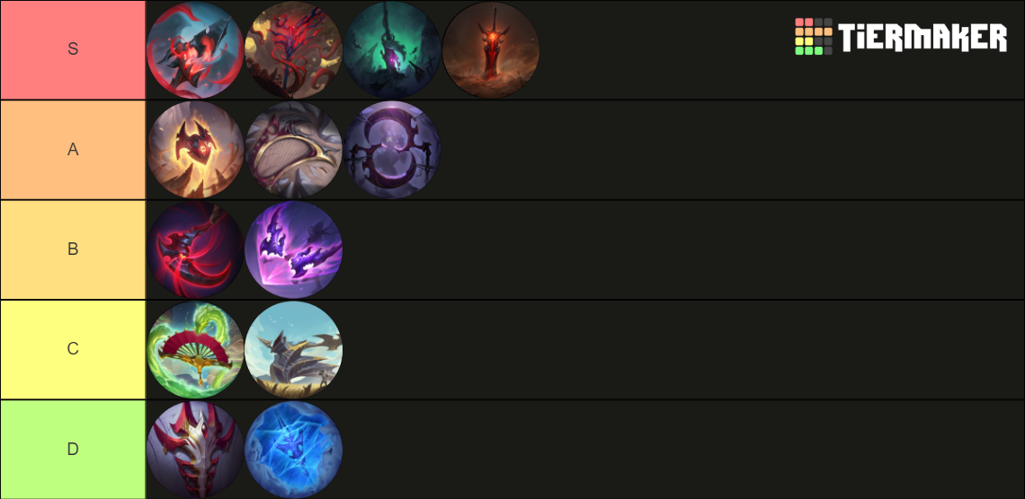 Darkin Weapons Tier List (Community Rankings) - TierMaker