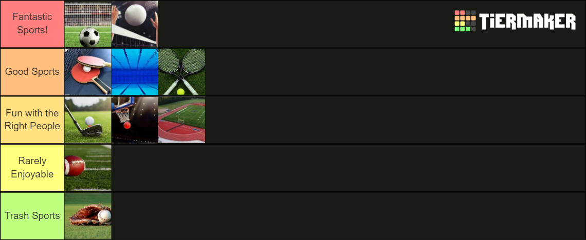 Types of Sports Tier List (Community Rankings) - TierMaker