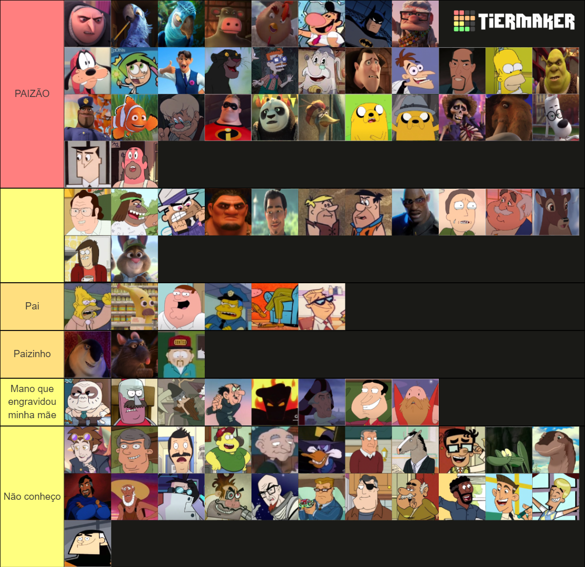 Cartoon Fathers (+200) Tier List (Community Rankings) - TierMaker