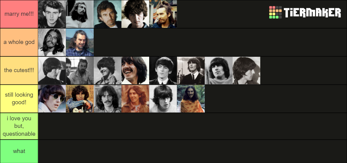 George Harrison looks Tier List (Community Rankings) - TierMaker