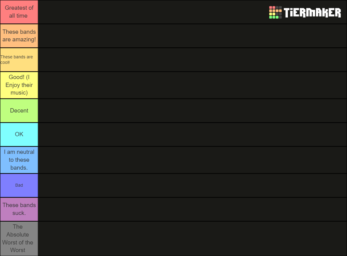 Empty Template Tier List (Community Rankings) - TierMaker