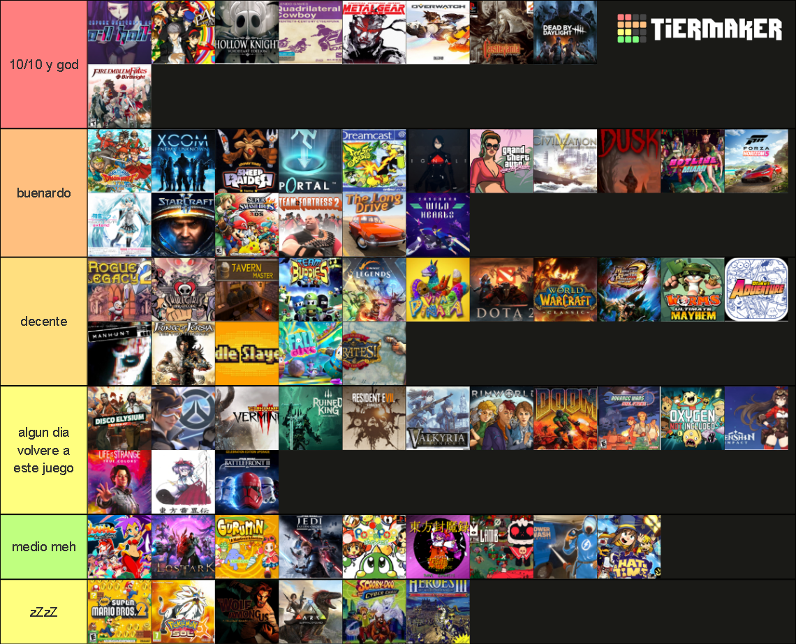 juegos god Tier List (Community Rankings) - TierMaker