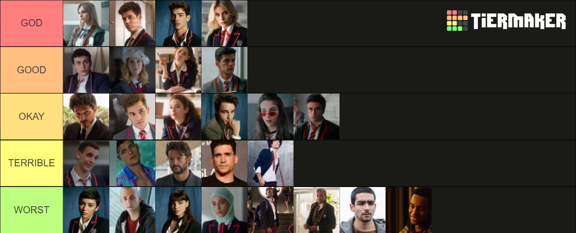 ELITE characters 1-5 seasons Tier List (Community Rankings) - TierMaker