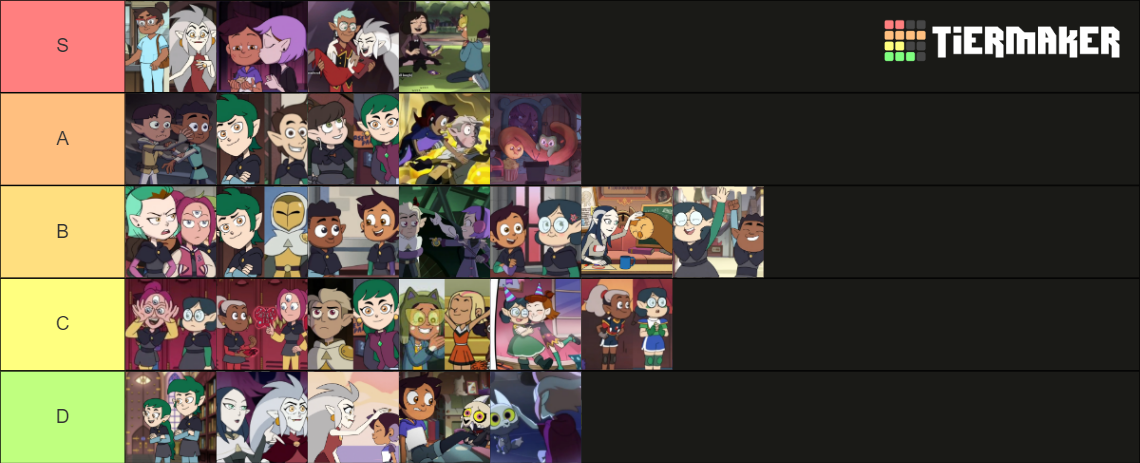 the owl house ships tierlist (season 2 updated) Tier List (Community ...