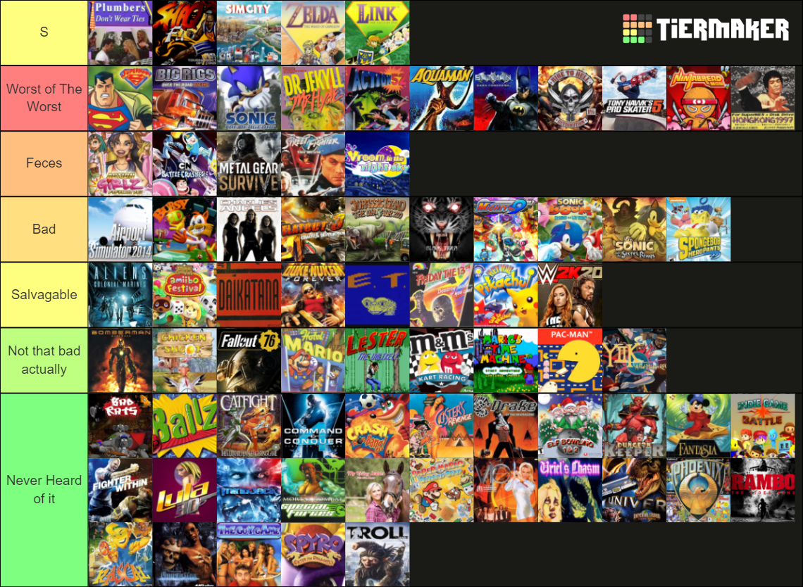 75 Worst Games Tier List (Community Rankings) - TierMaker