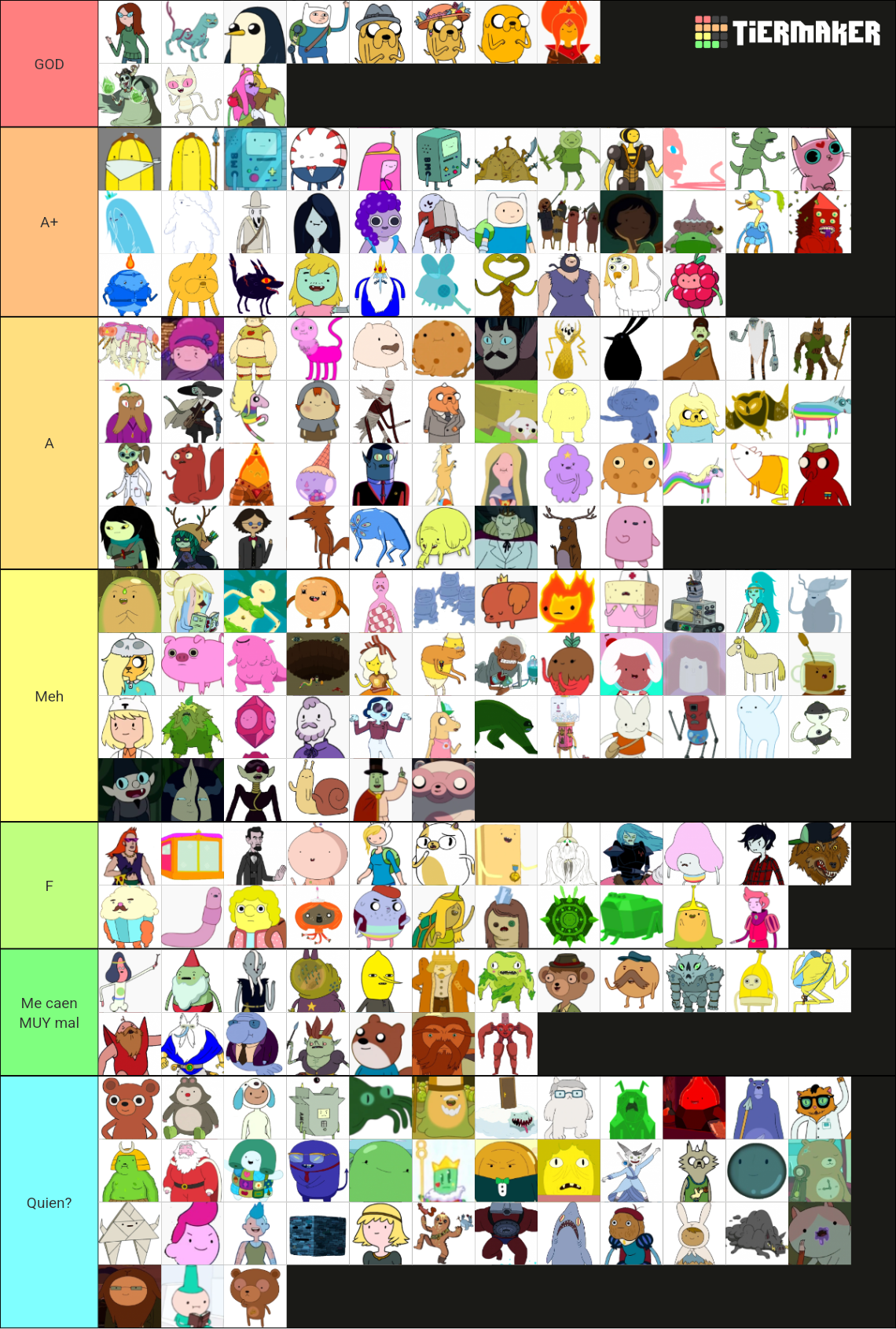 Nearly Every Adventure Time Character Tier List (Community Rankings ...
