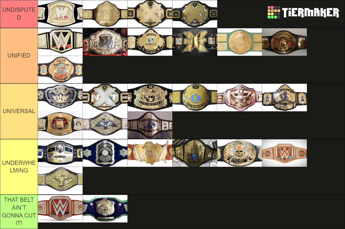 WWF/WWE World Heavyweight Championship Belts Tier List (Community ...
