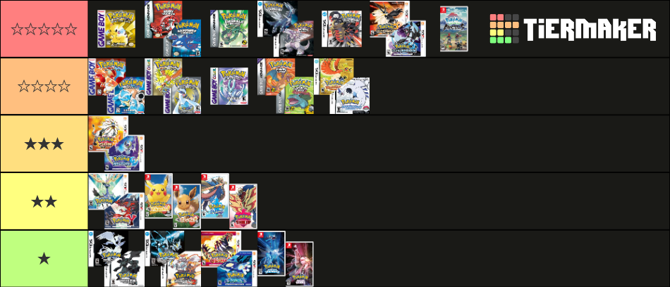 Pokémon Games - main-series Tier List (Community Rankings) - TierMaker