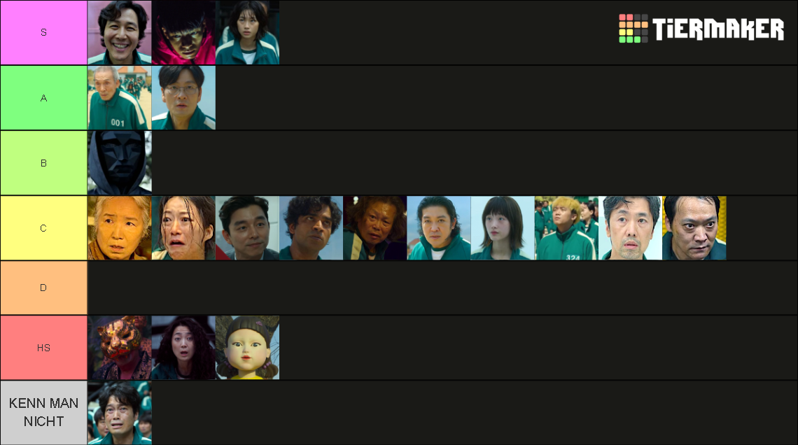 Squidgame Main Characters Tier List (Community Rankings) - TierMaker