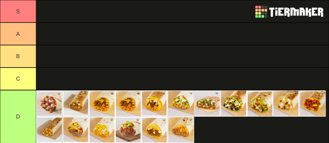 Taco Bell Burritos Tier List (Community Rankings) - TierMaker