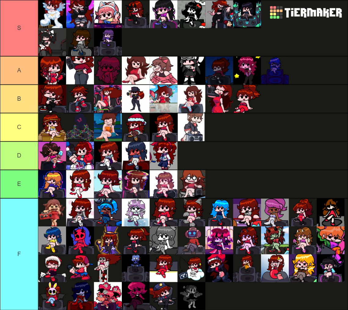 Best Friday Night Funkin' Girlfriend Design Tier List (Community ...