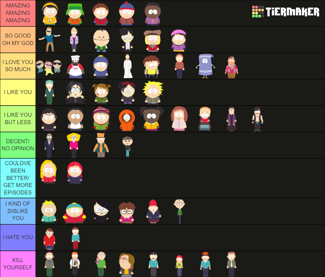 South Park Characters Tier List (Community Rankings) - TierMaker