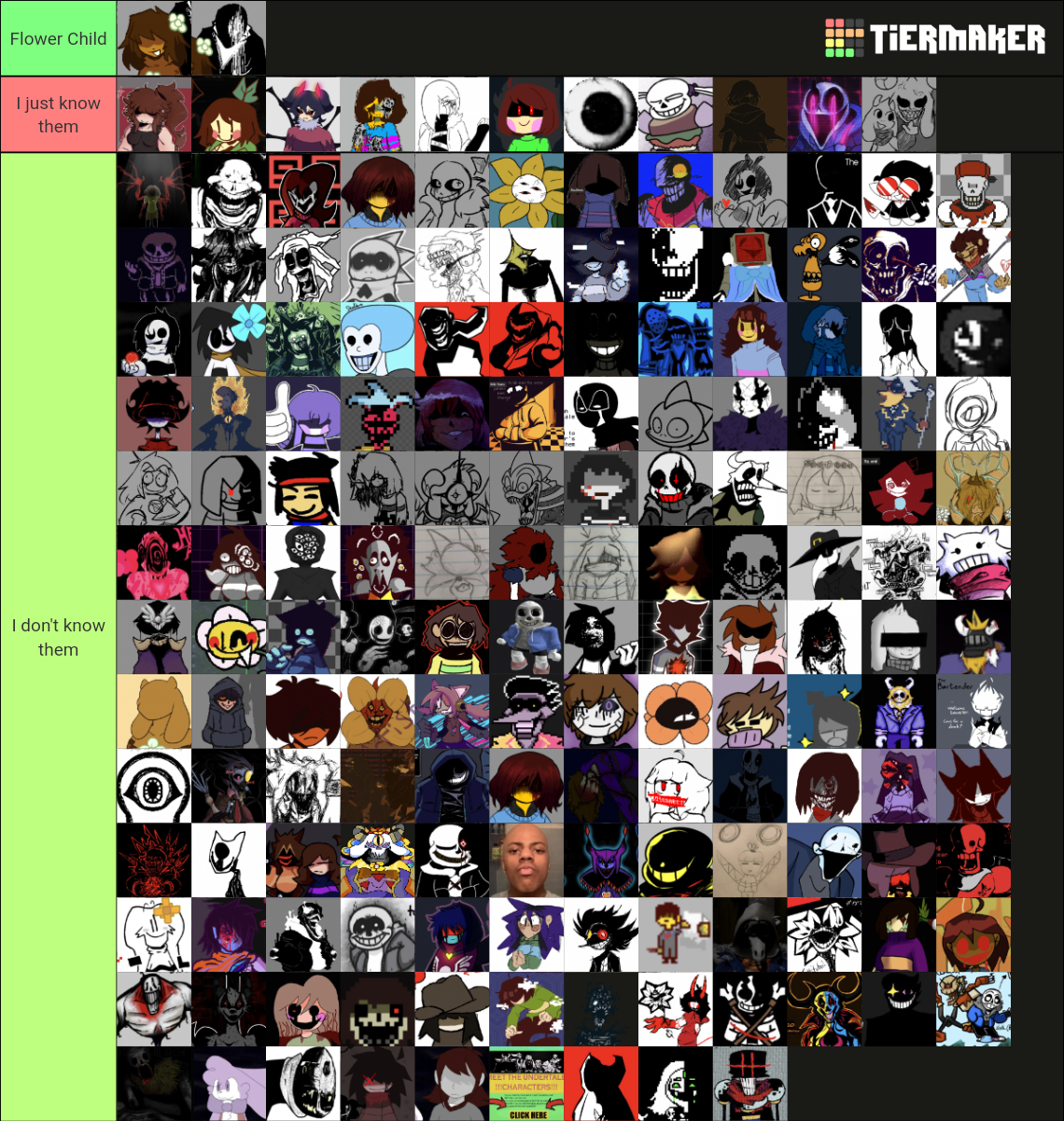 Undertale EXE/Creepypasta 2023 Tier List (Community Rankings) - TierMaker