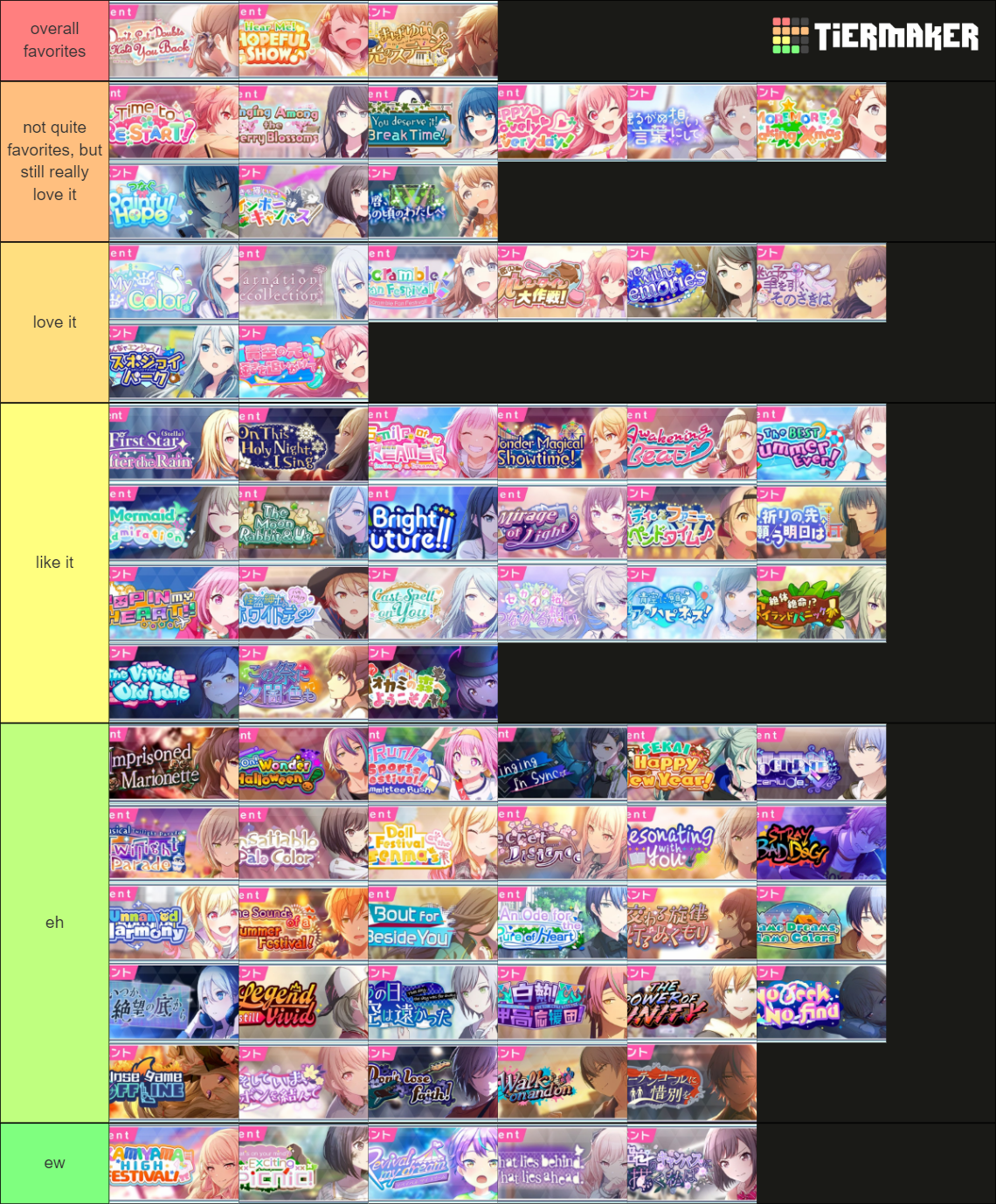Project Sekai Events (V1.1) Tier List (Community Rankings) - TierMaker