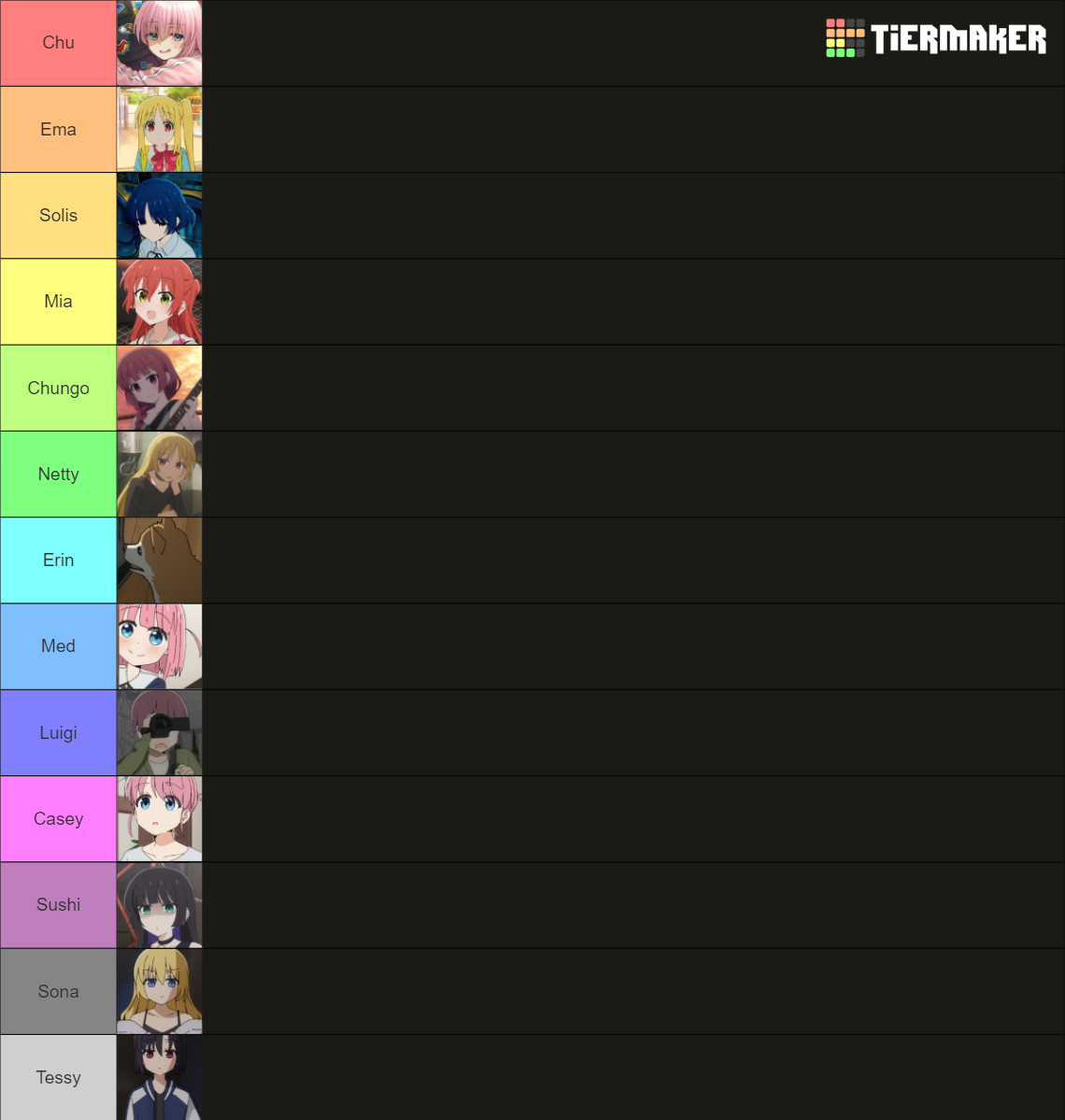 Bocchi The Rock! and K-ON! Tier List (Community Rankings) - TierMaker