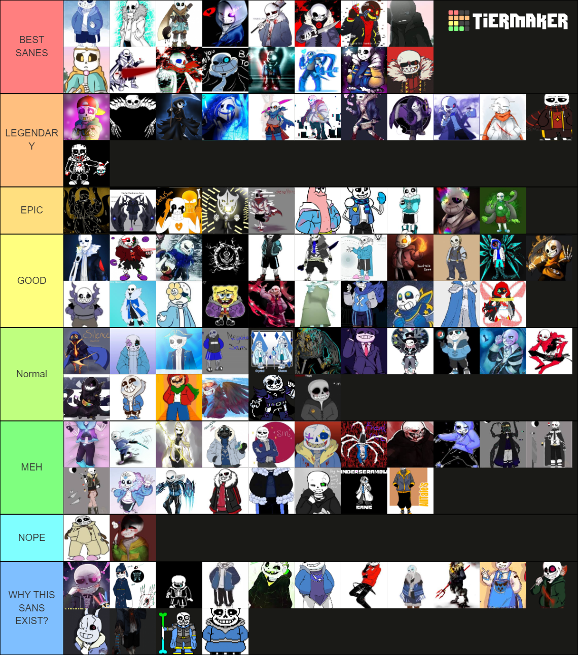 UNDERTALE AUS SANS Tier List (Community Rankings) - TierMaker
