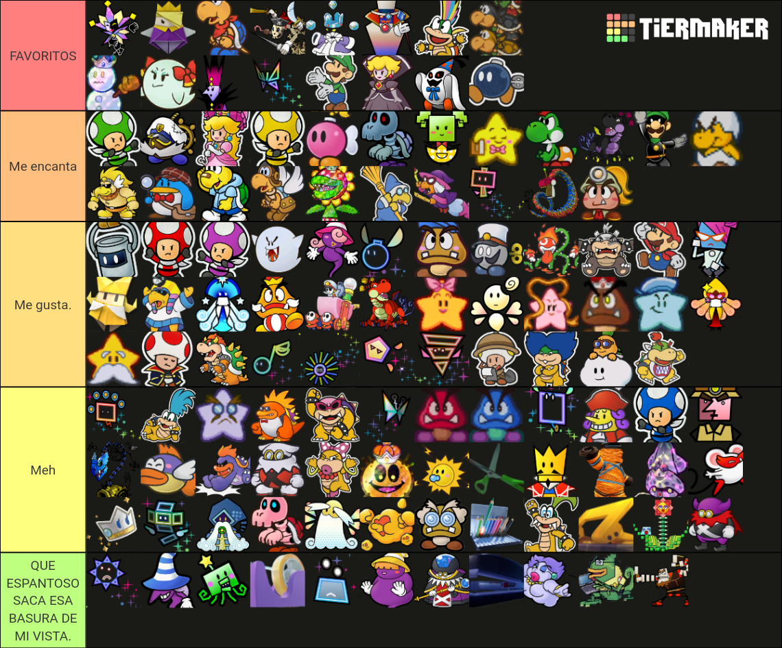 Paper Mario Characters Tier List (Community Rankings) - TierMaker