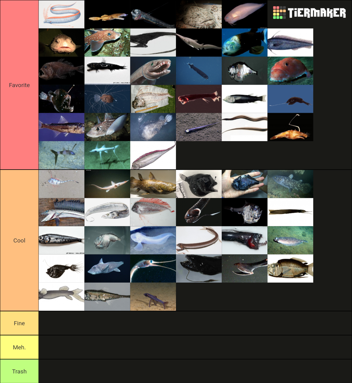 The ultimate deepsea fish !! Tier List (Community Rankings) - TierMaker