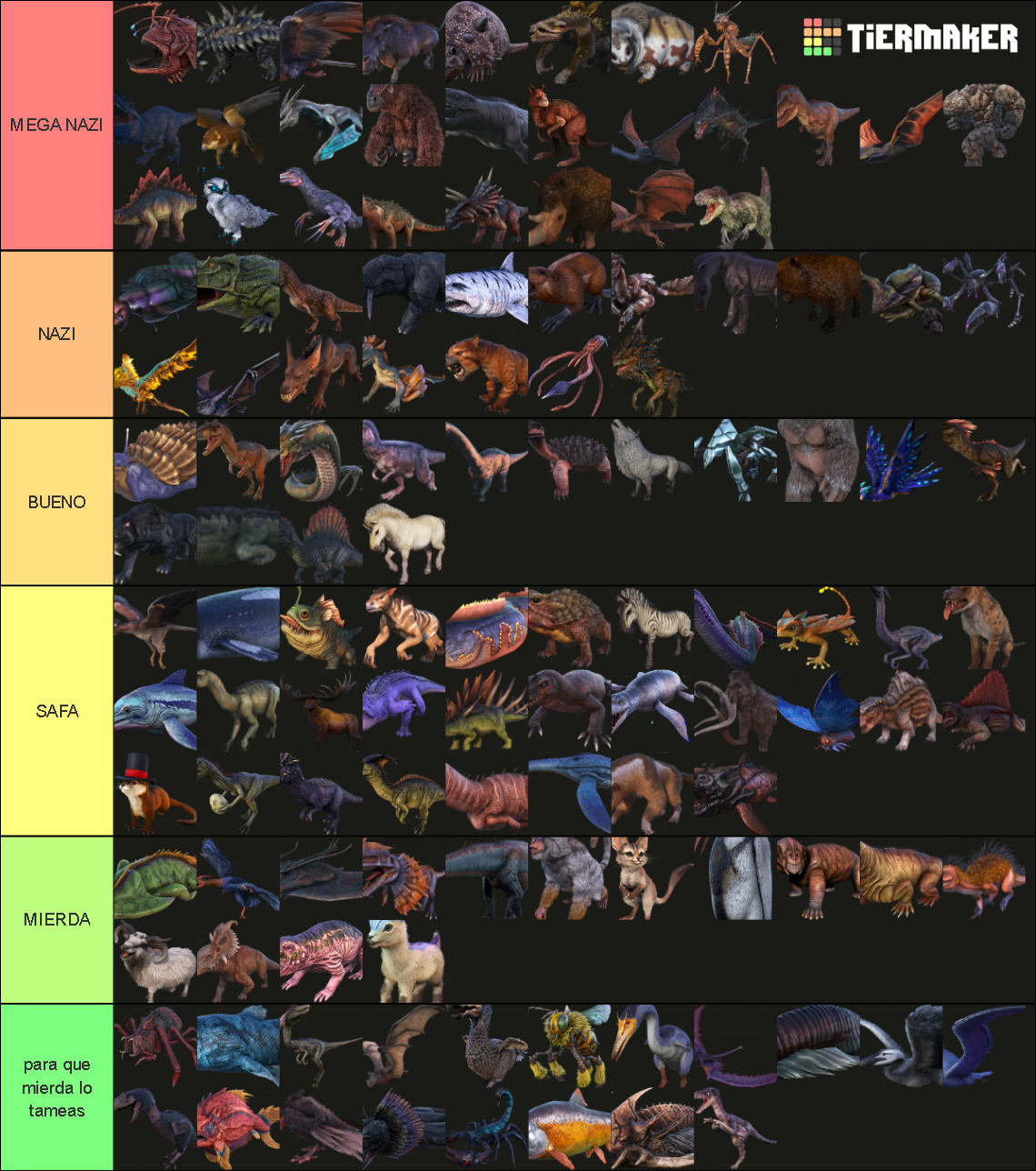 Ark Creatures tl ark animal Tier List (Community Rankings) - TierMaker