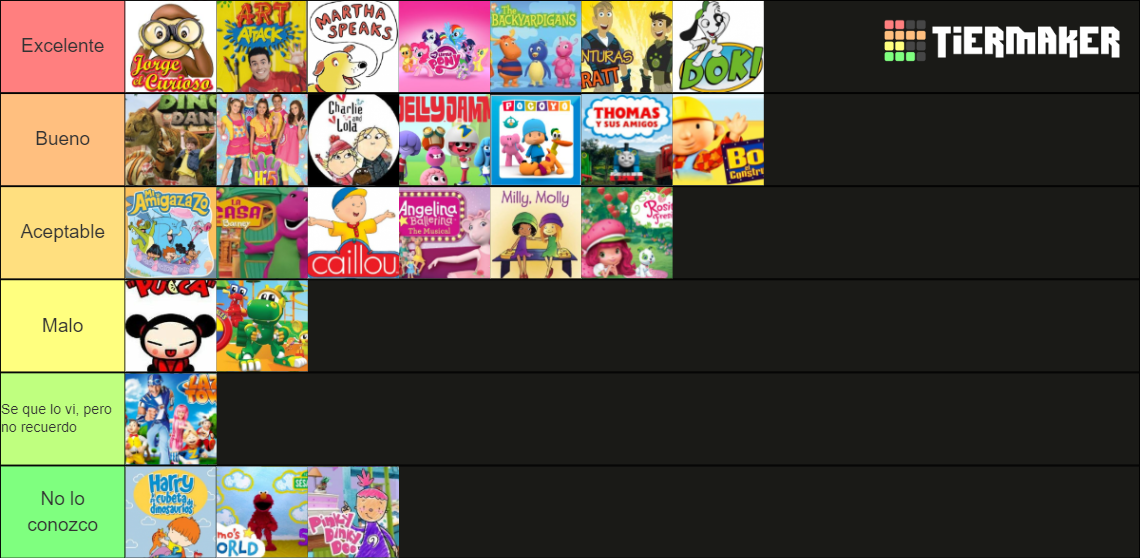 Programas de Discovery Kids Tier List (Community Rankings) - TierMaker