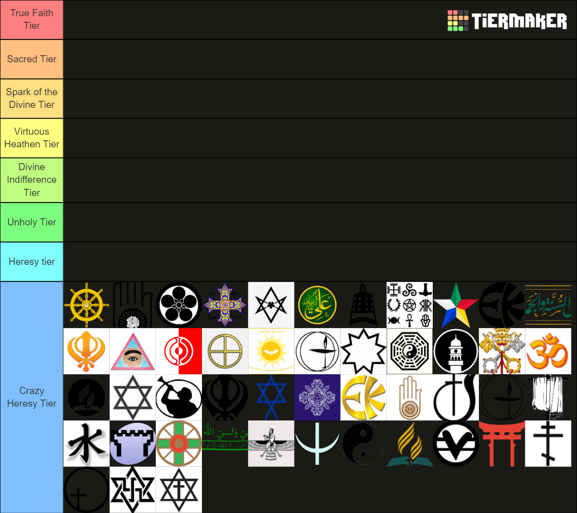 Religion upgraded Tier List (Community Rankings) - TierMaker