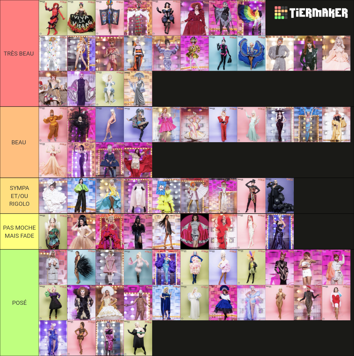 Drag race France looks Tier List (Community Rankings) - TierMaker