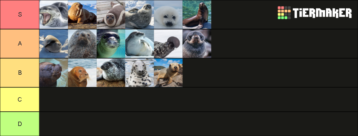 Seal tierlist Tier List (Community Rankings) - TierMaker