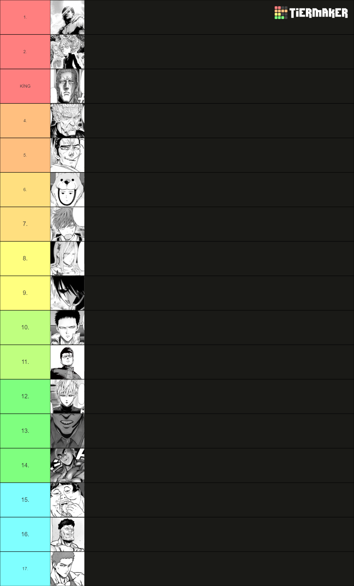 S class One Punch Man Tier List (Community Rankings) - TierMaker