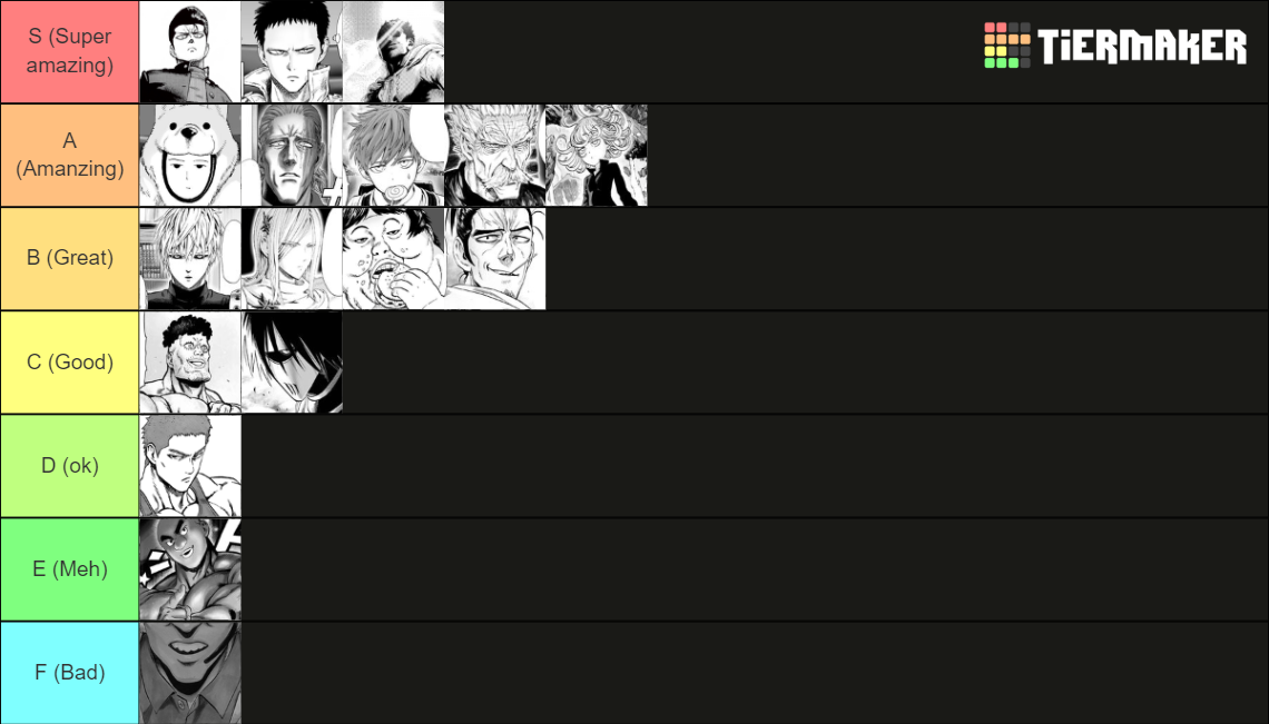 S class One Punch Man Tier List (Community Rankings) - TierMaker