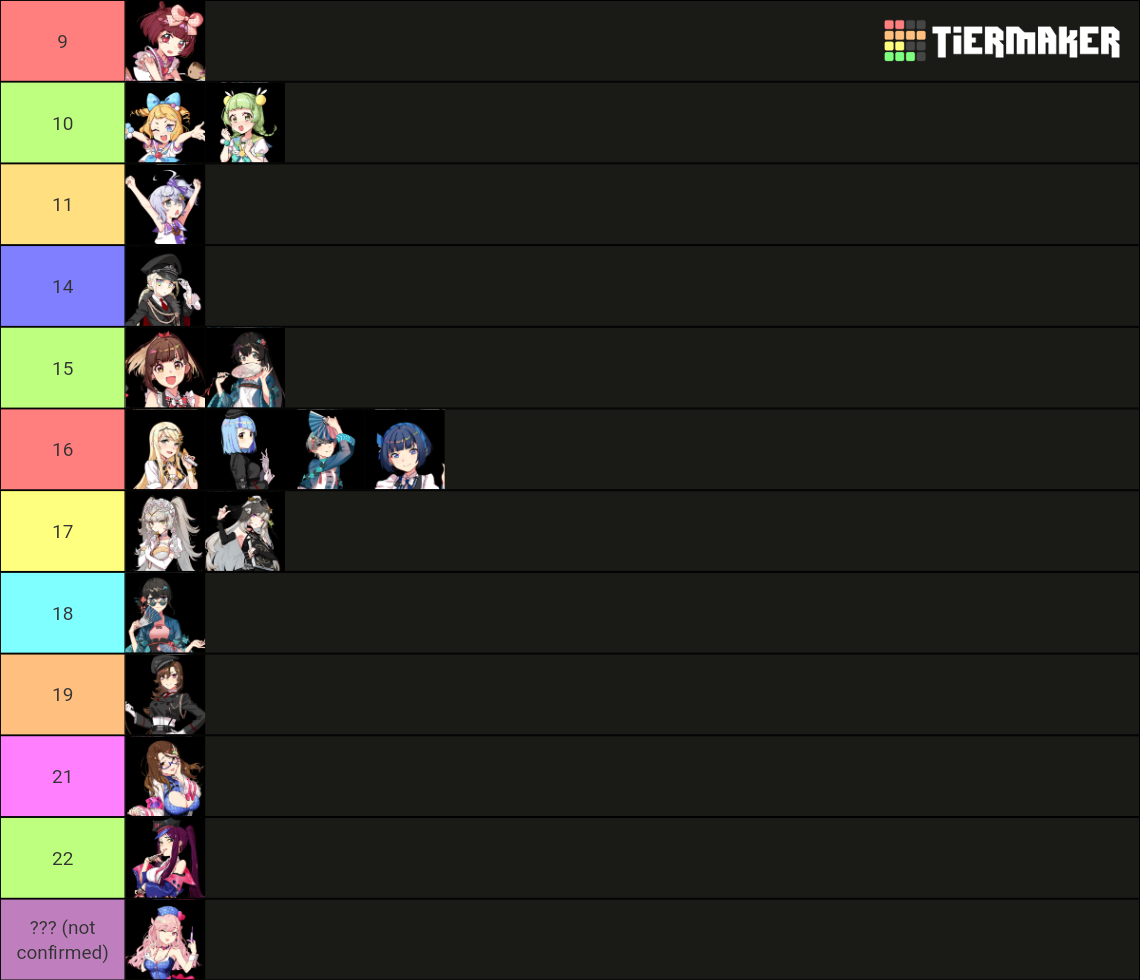 IDOL∞INFINITY characters Tier List (Community Rankings) - TierMaker