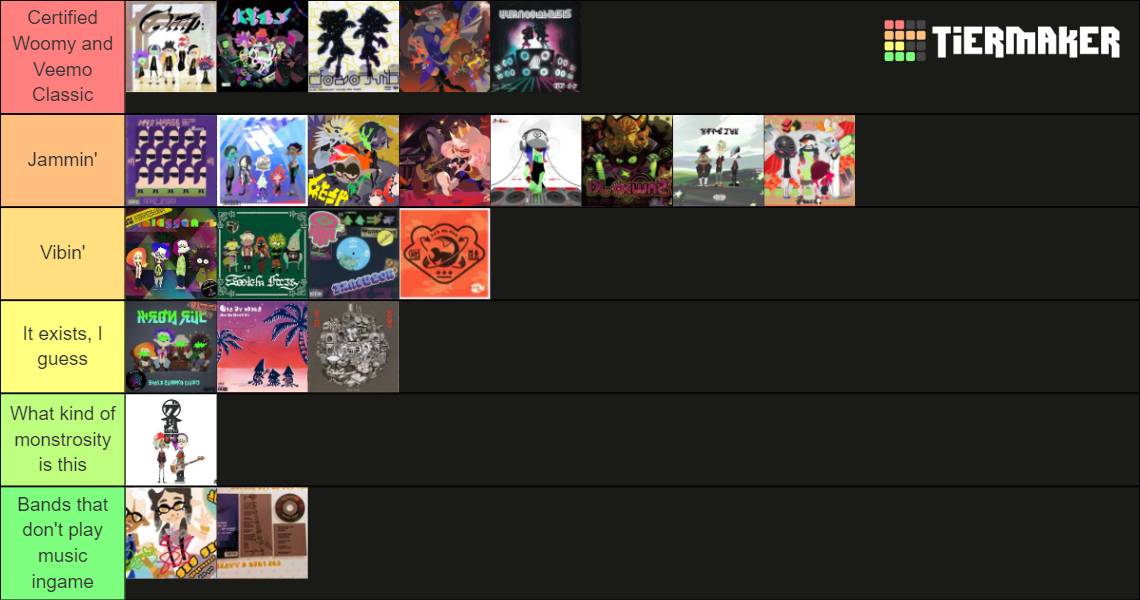 Splatoon Bands Tier List (Community Rankings) - TierMaker