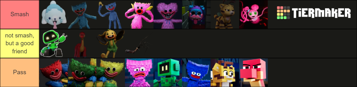 Poppy Playtime: Smash or Pass Tier List (Community Rankings) - TierMaker