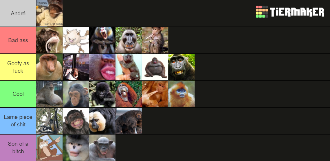monkey Tier List (Community Rankings) - TierMaker