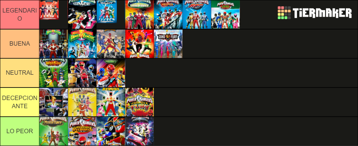 power rangers temporadas Tier List (Community Rankings) - TierMaker