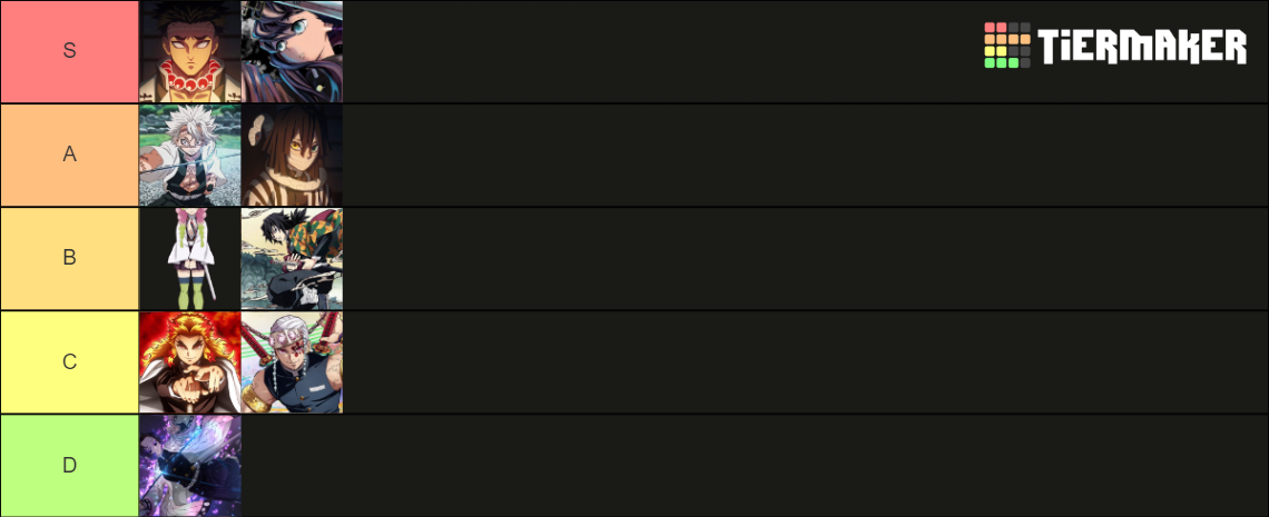 Demon slayer Hashira ranking Tier List (Community Rankings) - TierMaker