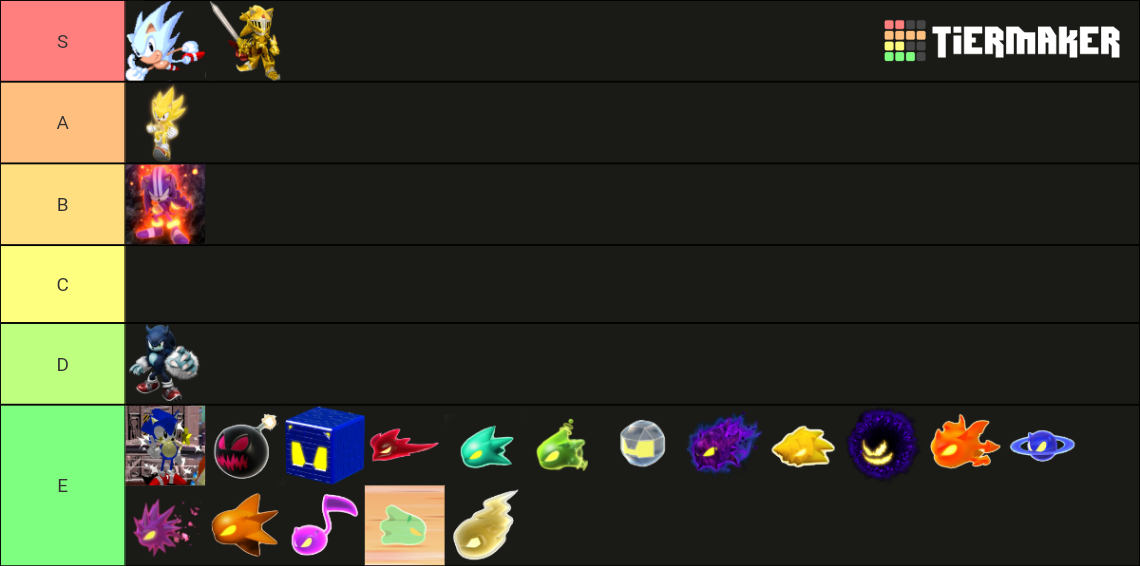 Sonic Transformations (Game Sonic Only) Tier List (Community Rankings) - TierMaker