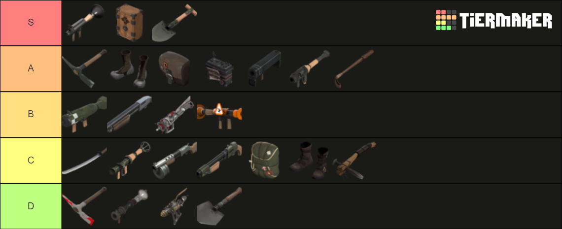 Soldier Weapons Tier List (Community Rankings) - TierMaker