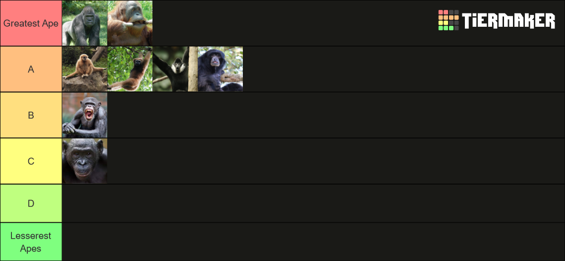 Ape Tier List (Community Rankings) - TierMaker