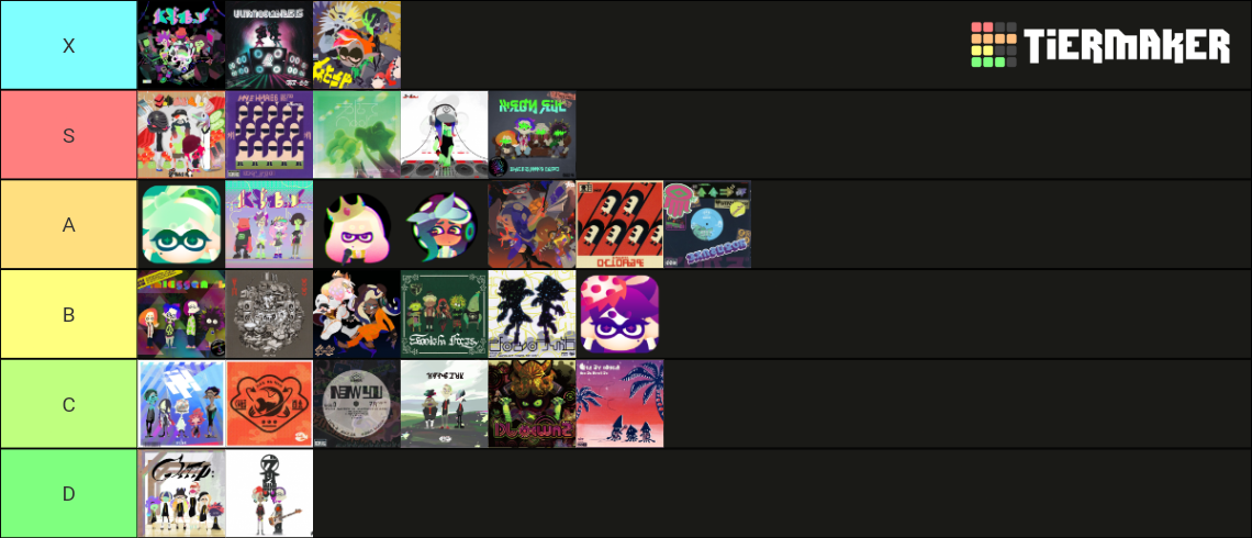 Splatoon Bands and Albums (Up to Splatoon 3) Tier List (Community Rankings) - TierMaker