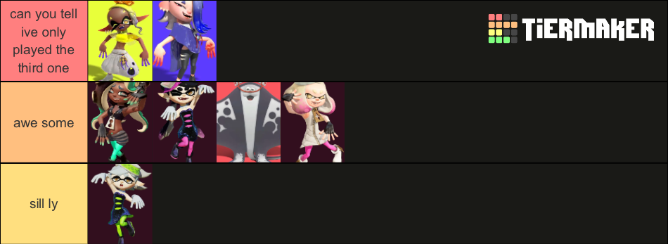 Splatoon Idols Tier List (Community Rankings) - TierMaker